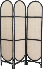 Přírodně-černý bambusový paravan Herwin black - 150*180 cm
