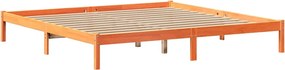 Postel s knihovnou bez matrace 200 x 200 cm masivní borovice 3321558