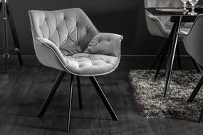Designová jídelní židle Miramar Style samet šedá