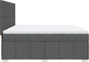 Box spring postel s matrací tmavě šedá 200x200 cm textil 3294069