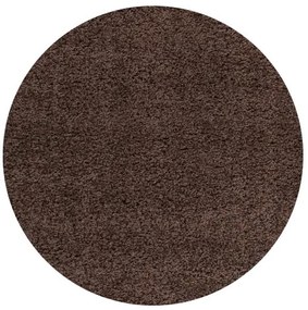 Kusový koberec Life Shaggy 1500 brown kruh 160x160 (průměr) kruh