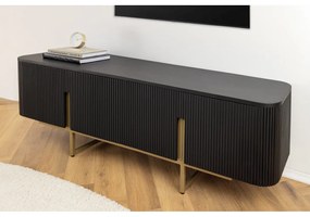 Massive home | TV stolek GATSBY 160 cm retro styl mango, černo-zlatý