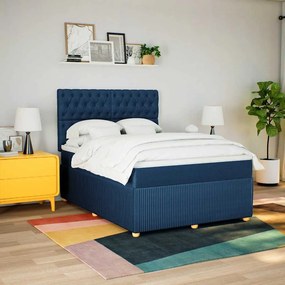 Box spring postel s matrací modrá 140x200 cm textil 3292092