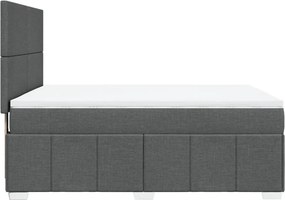 Box spring postel s matrací tmavě šedá 160x200 cm textil 3291713