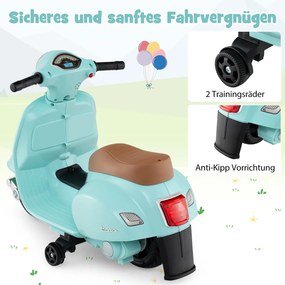 Costway Licencovaná dětská elektrická motorka Vespa 6 V bateriový motocykl