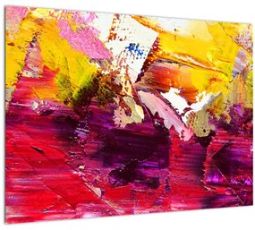 Skleněný obraz abstrakce - malba (70x50 cm)