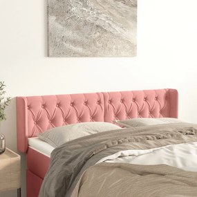 Čelo postele typu ušák růžová 163x16x78/88 cm samet 3119163