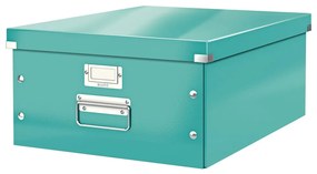 Zeleno-tyrkysový kartonový úložný box s víkem 37x48x20 cm Click&amp;Store – Leitz