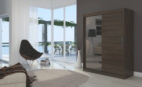 ADRK Furniture Skříň posuvná se zrcadlem BIANCO 150 ADRK-SW-BIA-CH-150