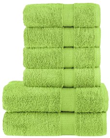 6dílná sada ručníků Premium SOLUND jablkově zelená 600g/m² 137568