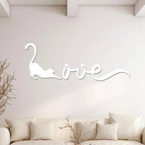 dřevo života Dřevěný nápis Kočičí láska Rozměry (cm): 120x42, Barevný vzor: Bílá