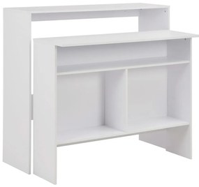 Barový stůl se 2 stolními deskami bílý 130 x 40 x 120 cm 280217