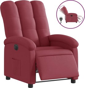 Elektrické polohovací křeslo vínové textil 3204071