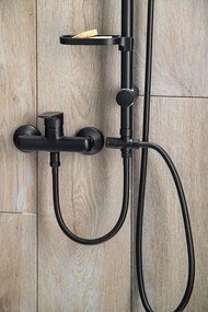 Aqualine, KERA sprchový sloup s připojením na baterii, černá, SL435