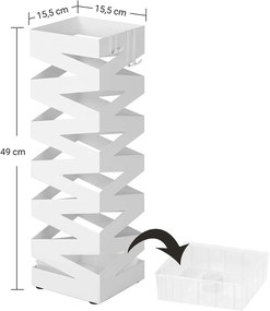 Kovový stojan na deštníky Loft White, 49x15,5 cm