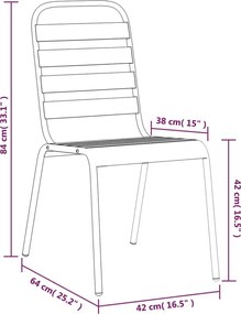 vidaXL 5dílný zahradní jídelní set antracitový ocel [3187991]