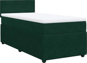 Box spring postel s matrací tmavě zelená 80 x 200 cm samet 3289887