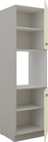 KARMEN | vysoká skříňka 60 DP-210 2F na vestavnou troubu | 60 cm | světle šedá/krémová lesk