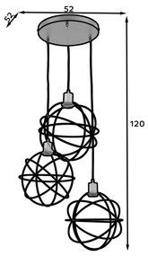 Eltap Designové závěsné osvětlen Olinto 3, 52x52x120cm