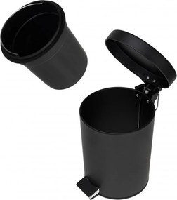 Erga Labi, kulatý odpadkový koš 3l na postavení, Soft-Close zavírání, černá matná, ERG-YKA-CH.LABI-SC-BLK