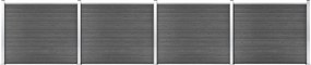 vidaXL Zahradní plot WPC 699 x 146 cm černý