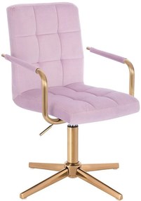 LuxuryForm DESIGN Otočná židle VERONA GOLD VELUR na zlatém kříži - levandule