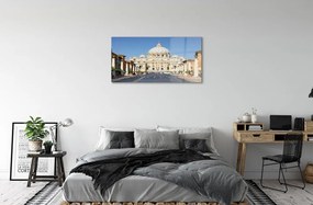 Obraz na skle Katedrála Řím ulice budovy 140x70 cm