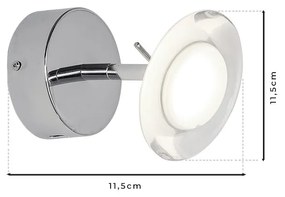 Nástěnné svítidlo Ellipse, 1x chromové kovové stínítko, ch