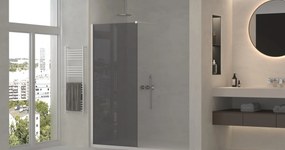 Erga Paris, sprchová zástěna Walk-In 30x200 cm, 8mm šedé sklo, bílý matný profil, ERG-V02-PARIS-030x200-GR-WH
