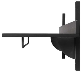 FERM LIVING Police s věšákem Sector Rack, Black, Černá