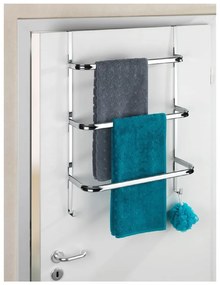 Stříbrný samodržící věšák na ručníky Wenko Towel Holder Chrome, 21 x 54 cm