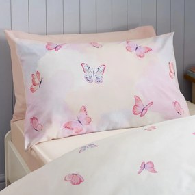 Růžové dětské povlečení na jednolůžko 135x200 cm Ombre Butterflies – Catherine Lansfield