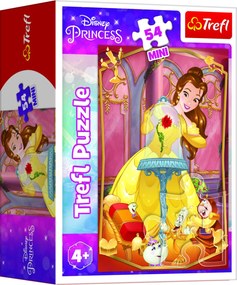 Trefl Minipuzzle Krásné princezny/Disney Princess 54dílků 4 druhy v krabičce 6x9x4cm 40ks v boxu