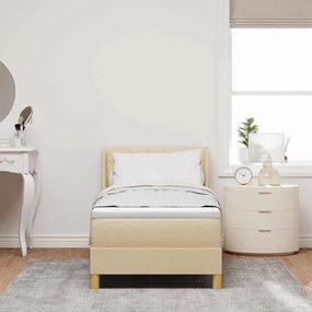 Postel s boxspringem s čelo Krémová 200 x 80 cm textil 3341326