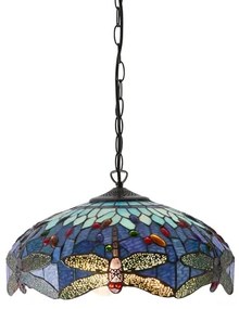 Endon 64080 - Lustr na řetězu Tiffany DRAGONFLY 3xE27/60W/230V pr. 41 cm