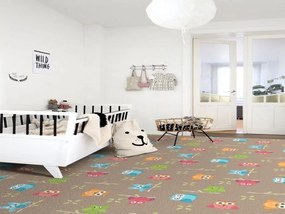 Vopi Dětský koberec Sovička 5251 hnědá 133 x 165 cm