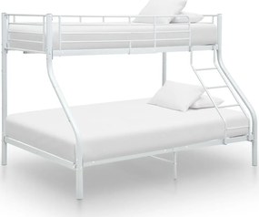 vidaXL Rám poschoďové postele kov 140 x 200 / 90 x 200 cm [287904] Barva: Bílá