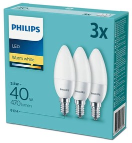 Philips | Sada 3x LED Žárovka Philips E14/5,5W/230V 2700K | P2711