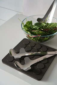Lžíce na salát Leaf broušená nerezová ocel černé 2 ks