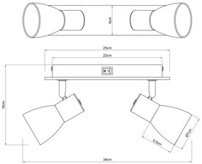 Globo 54307-2 - Nástěnné bodové svítidlo CLAUDE 2xE14/40W/230V černá