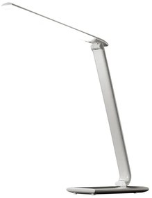 SOLIGHT LED stolní lampička stmívatelná 12W/3000K-6000K/700Lm, USB, bílý lesk