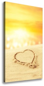 Wallmuralia Vertikální Foto obraz na plátně Srdce na pláži 50x100