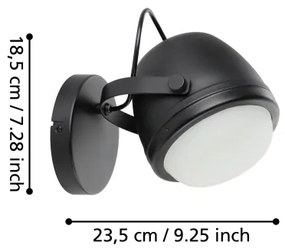 Eglo 390081 - Nástěnné svítidlo UPANEMA 1xE27/28W/230V černá