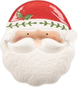 Keramický talířek s miskou ve tvaru vousů hlava Santa Claus - 29*26*5 cm