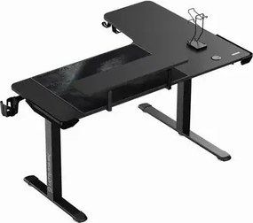 ULTRADESK WINGER černá / Herní elektrický nastavitelný stůl / 155 x 60
