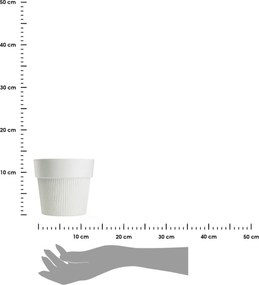 PLASTOVÝ KVĚTINÁČ SILVA LINE 14,5X13 CM KRÉMOVÁ