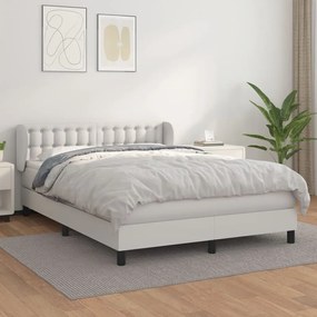 Box spring postel s matrací bílá 140x200 cm umělá kůže,  3127314