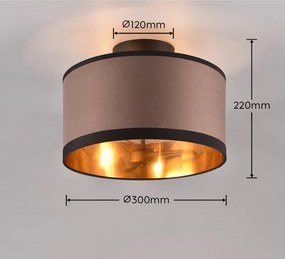 Černo-hnědé stropní svítidlo ø 30 cm Davos – Reality