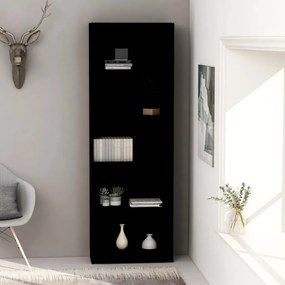 vidaXL 5patrová knihovna černá 60 x 24 x 175 cm kompozitní dřevo