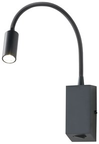 Redo 01-1194 nástěnné LED svítidlo Hello černé, 3W, 3000K, 35cm